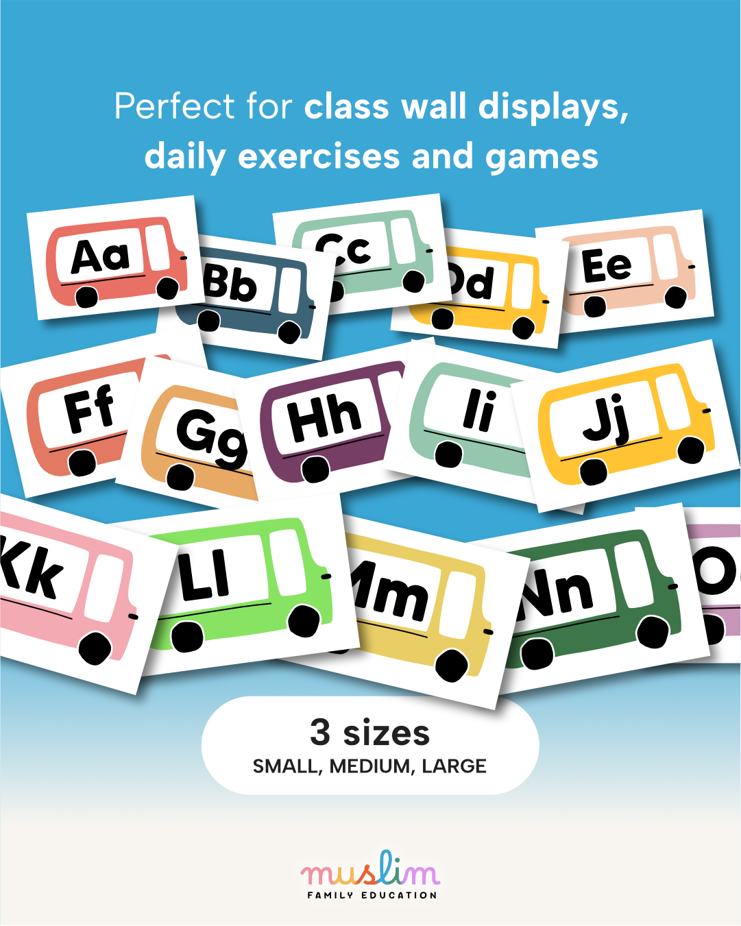 Alphabet on Buses Flashcards (PDF) - Muslim Family Education